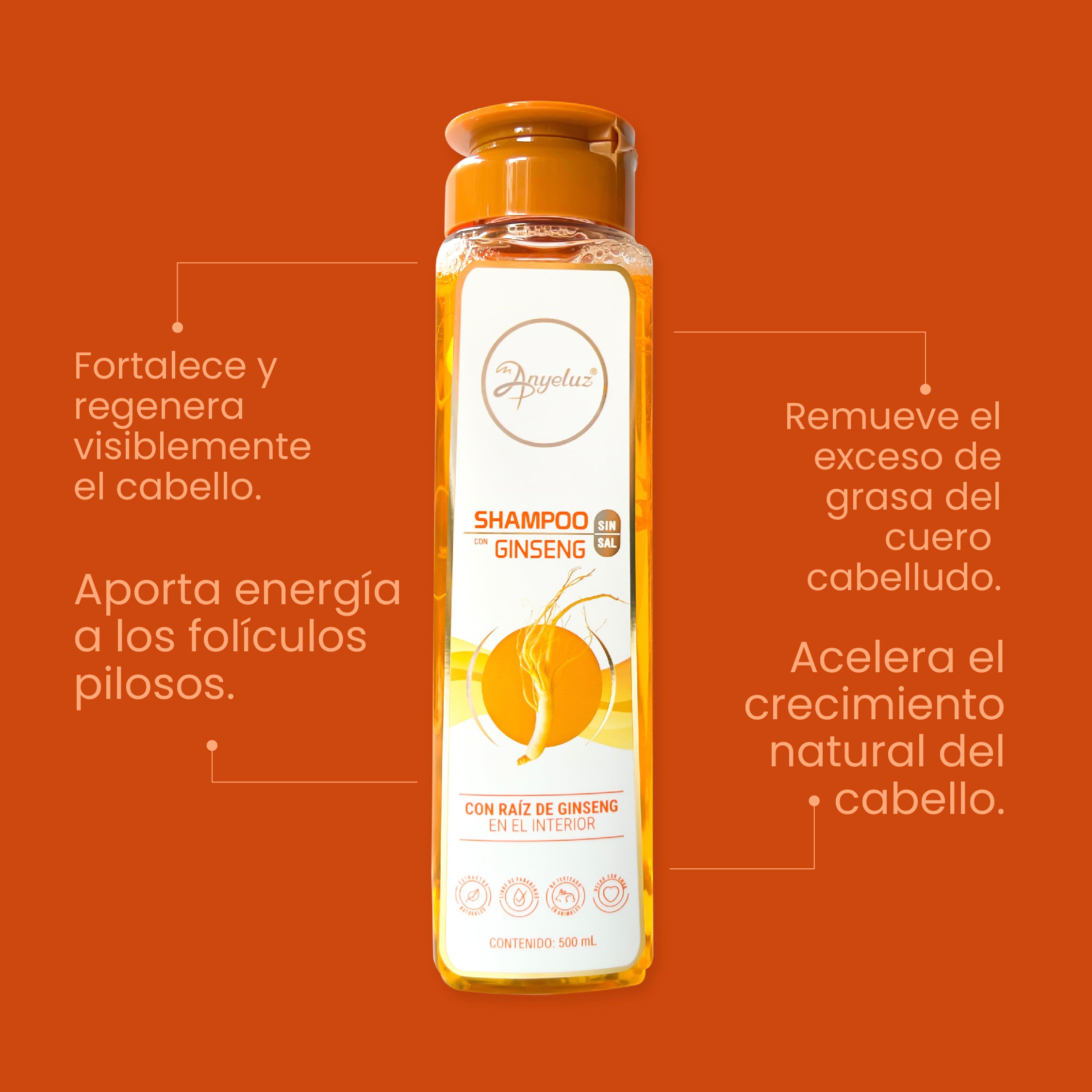 SHAMPOO CON GINSENG ANYELUZ – Anyeluz